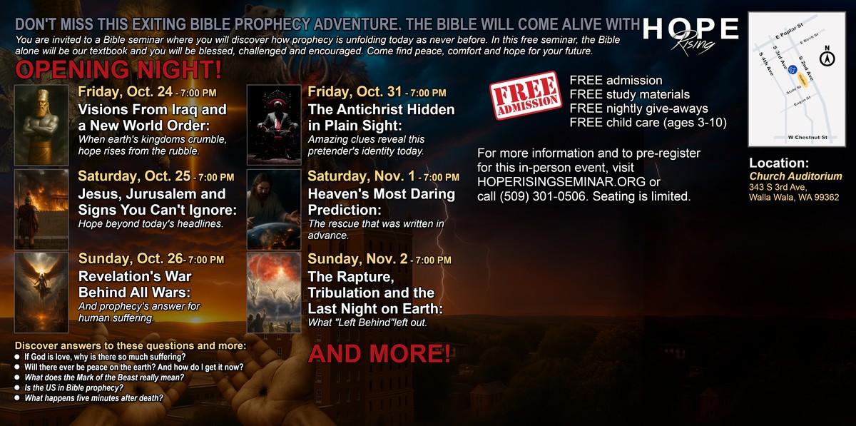 Prophecy Unsealed: Hope Rising in Walla Walla - Free Bible Seminar